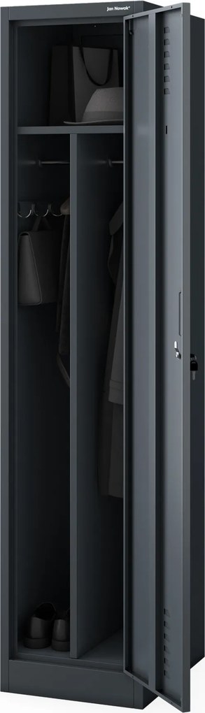 Dvoukomorová šatní skříň pro zaměstnance antracitová, 400x1800x500 mm: KACPER 1 Plus
