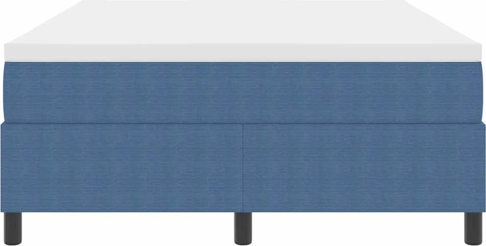 Postel s boxspringem Modrá a bílá 160 x 200 cm Žebrovaná látka 3337475