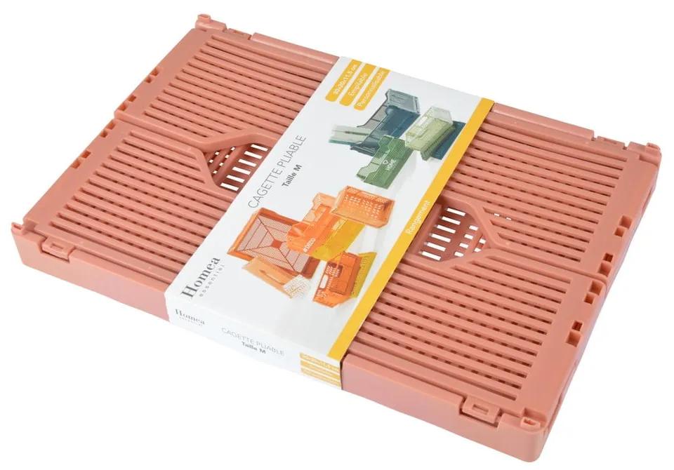 Plastový úložný box v lososové barvě 30x20x11.5 cm – Homéa