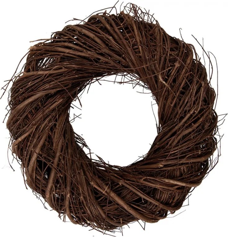 Hnědý ratanový věnec Riet IV XS – 30x8 cm