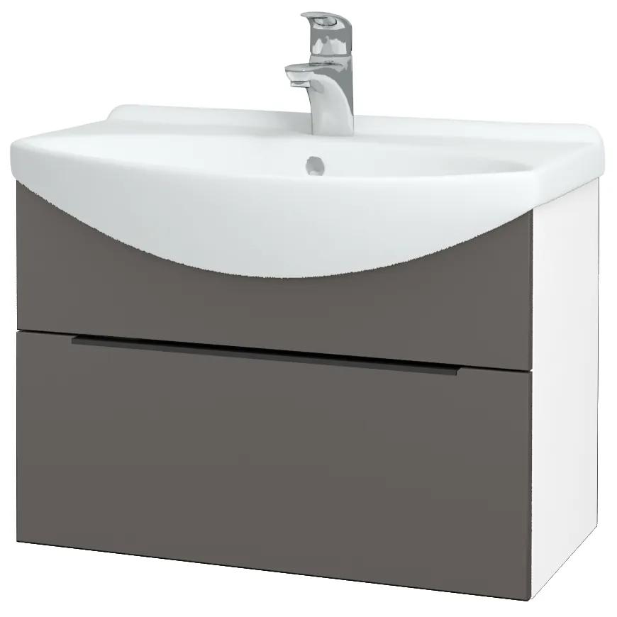 Dřevojas Koupelnová skříň TAKE IT SZZ 65 Varianta: N01 Bílá lesk / Úchytka T04 / D16 Beton tmavý