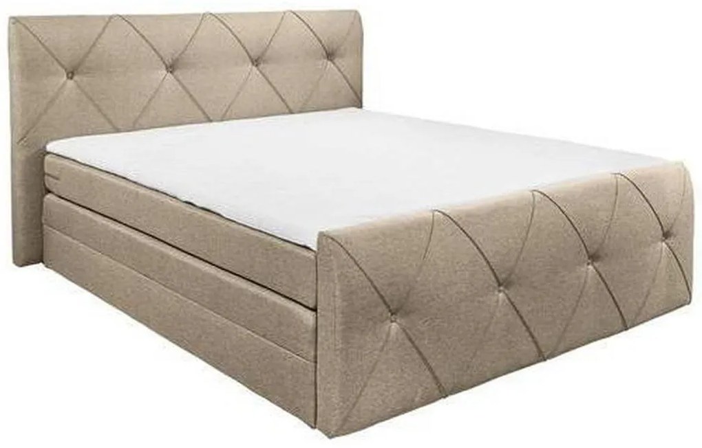 XXXLutz BOXSPRINGOVÁ POSTEL, 180/200 cm, textil, kompozitní dřevo, jílová barva MID.YOU - Postele boxspring - 002220033703