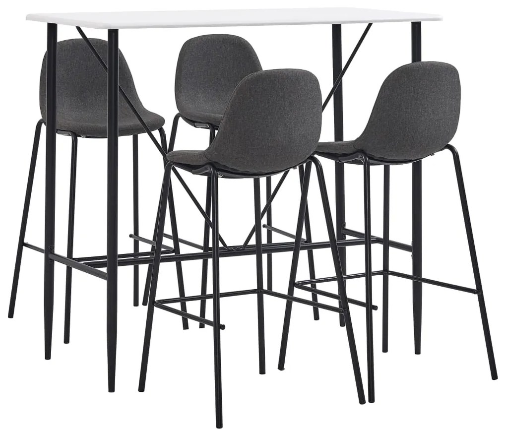 5dílný barový set textil tmavě šedý 3051186
