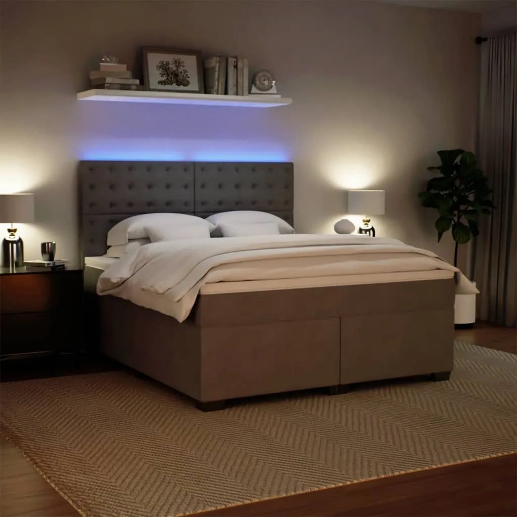 Box spring postel s matrací světle šedá 180x200 cm samet 3293290