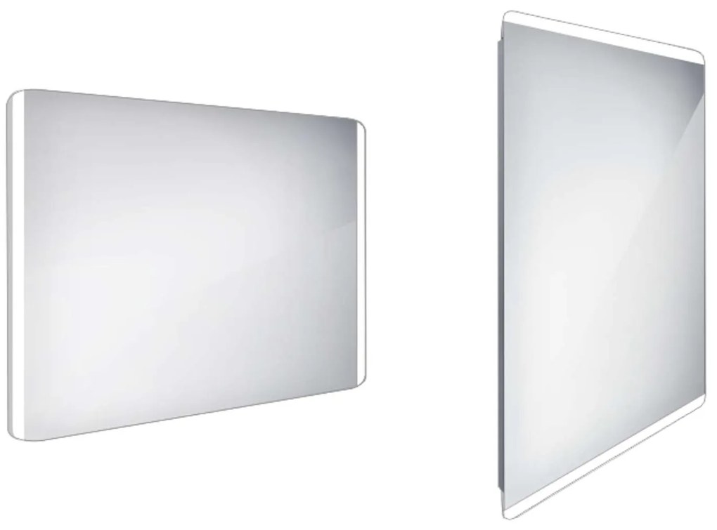 Nimco - Zrcadlo s LED osvětlením, 100x70 cm, hliník ZP 17004
