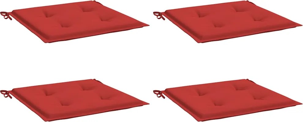 Podušky na zahradní židli 4 ks červené 50x50x3 cm látka oxford 314050