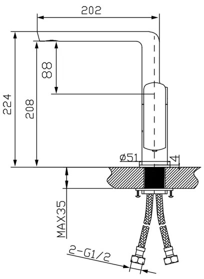 Sapho - Umyvadlová baterie MIXONA 22,4 cm lesklý chrom
