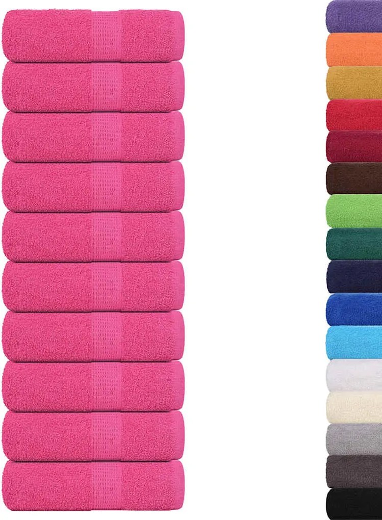 Ručníky pro hosty FROGN 10 ks růžové 30x50 cm 360 g/m² 137045