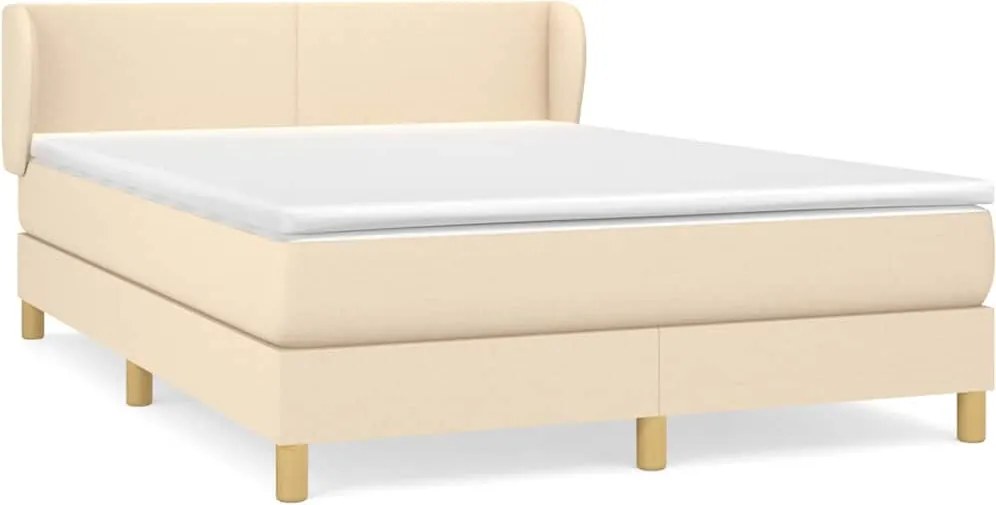 Box spring postel s matrací krémová 140x190 cm textil 3126642