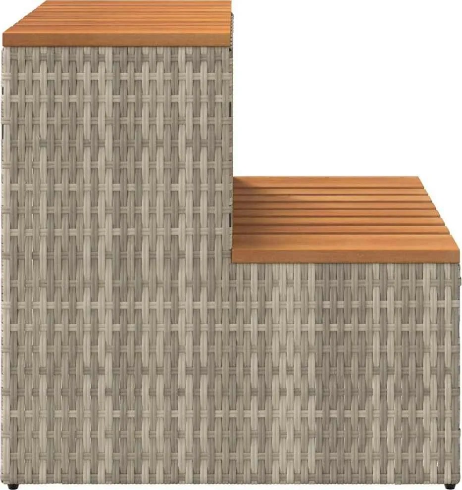vidaXL Obruby k vířivce 50x50x50,5 cm polyratan a akáciové [4103943] Barva: Béžová
