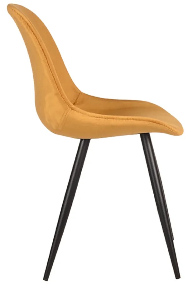 LABEL51 Sametová jídelní židle CAPRI žlutá FF-45.043