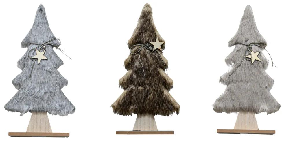 Dekorační vánoční stromeček s kožešinou LUSH 41 cm - různé barvy Barva: Světle šedá
