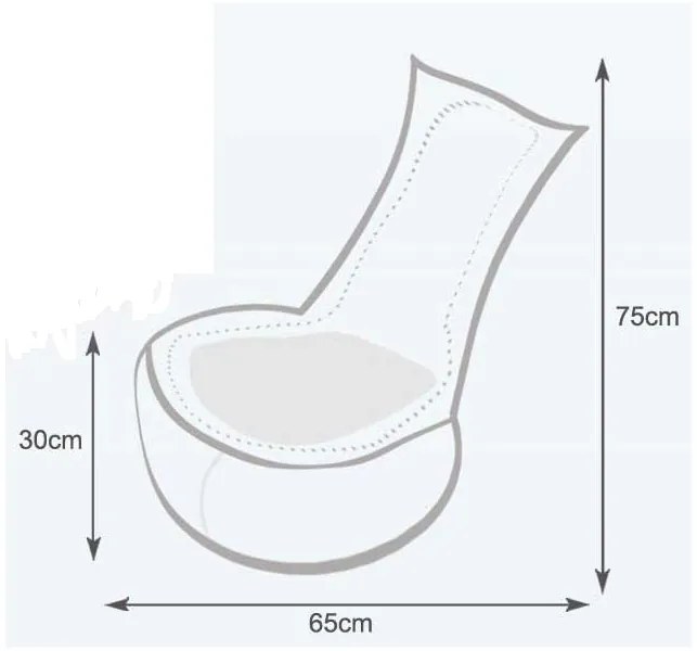 Sedací vak Seat S  TiaHome - bíla