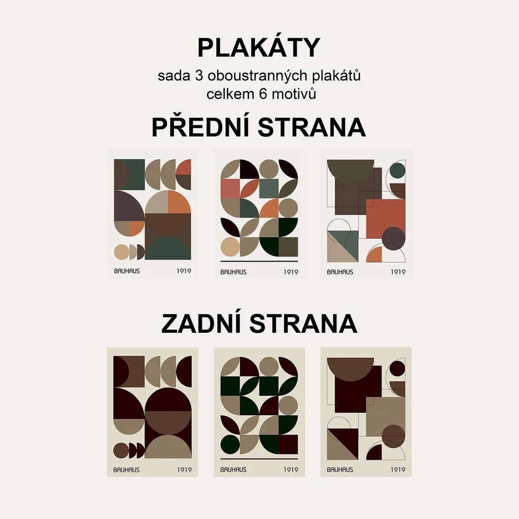 Sada oboustranných plakátů Abstrakt | 3 x A3 | DP3351443