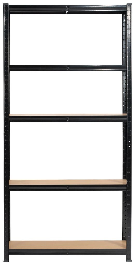 Sada 2 ks kovových regálů REGMET 90x30x180 cm černá