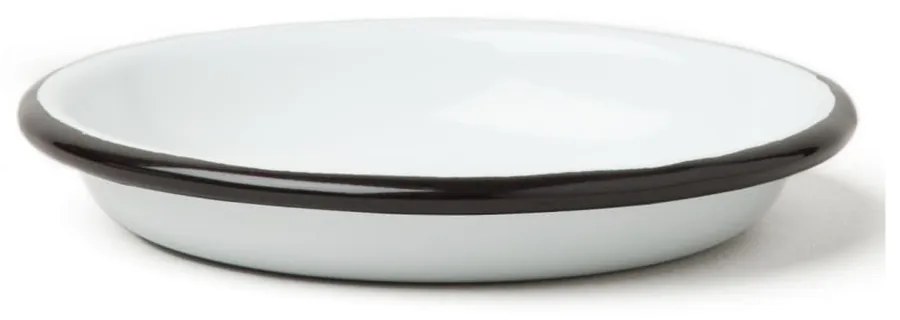Malý servírovací smaltovaný talíř s černým okrajem Falcon Enamelware, Ø 10 cm