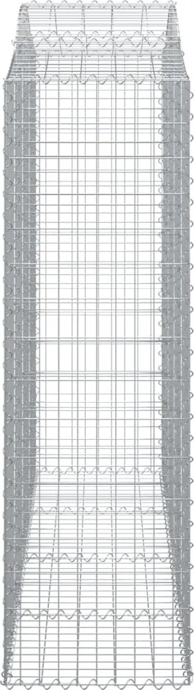 Klenuté gabionové koše 2 ks 200x50x160/180cm pozinkované železo 3145703
