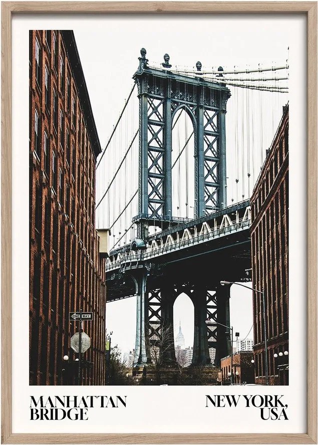Tištěný obraz s rámem 50x70 cm NY Bridge – Styler