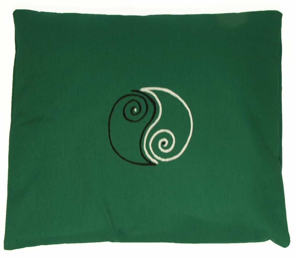S radostí - vlastní výroba Pohankový polštář Jin Jang - zelený Velikost: 60 x 80 cm