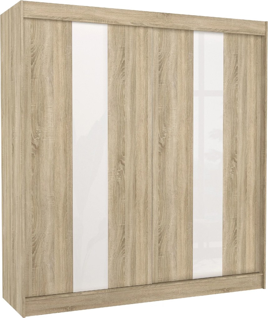 ADRK Furniture Posuvná skříň s lacobelem KAREN 200 SW-KAR-S+WL-200+A423