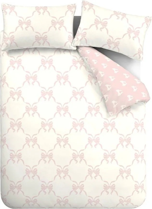 Růžové povlečení na jednolůžko 135x200 cm Pretty Bows – Catherine Lansfield