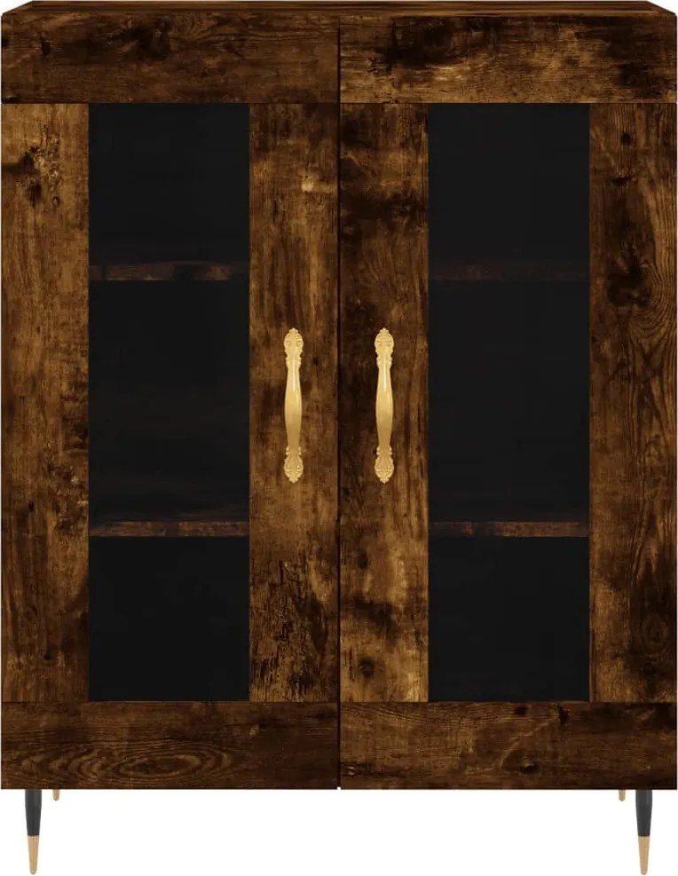 vidaXL Skříň highboard 69,5 x 34 x 180 cm kompozitní dřevo [3198262] Barva: bílá s vysokým leskem