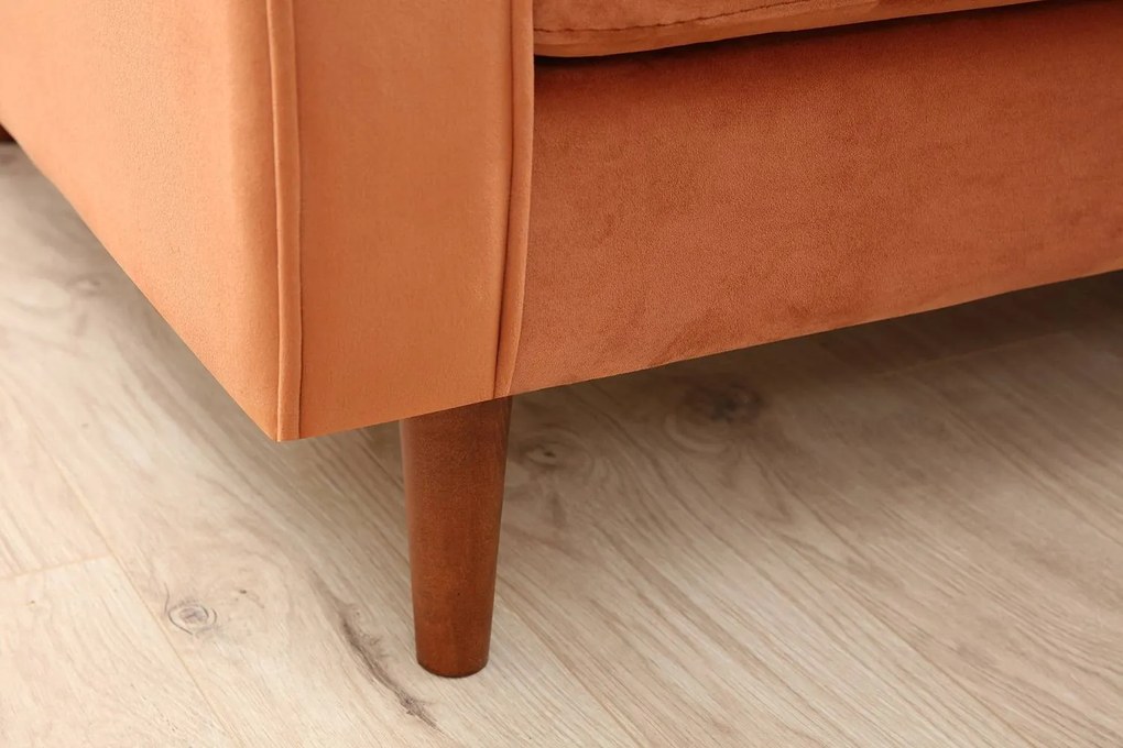 Designová sedačka Jarmaine 175 cm oranžová