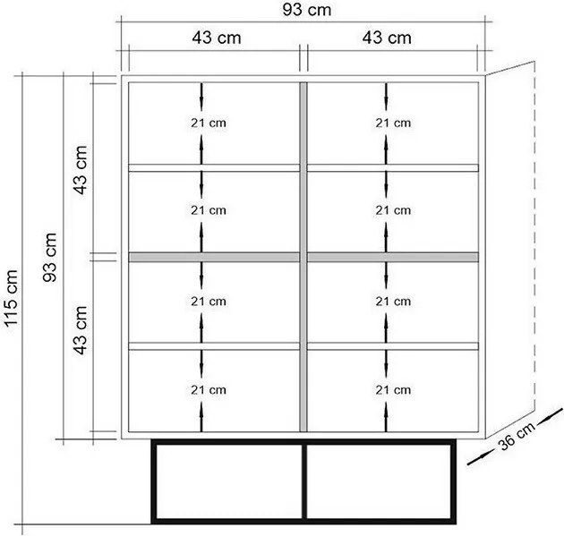 Skříňka Quantum Atlantic Pine and Black