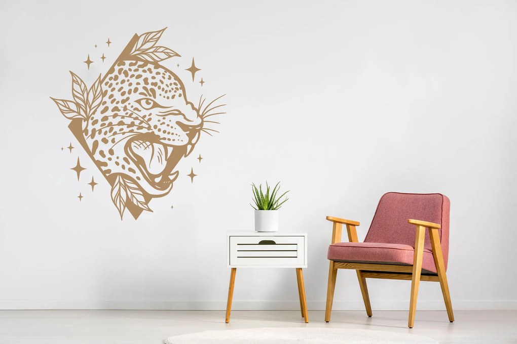 Lepy.cz Samolepka na zeď Leopard Velikost (šířka x výška): 50x55cm, Barevná varianta: Černá