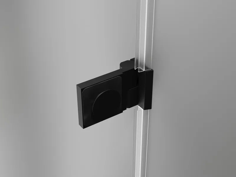 Mexen Lunar-B, výklopný sprchový kout levý 100 x 80 cm, 8mm čiré sklo, černý profil, 832-100-080-70-00-L