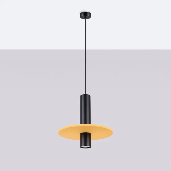 Sollux SL.1883 - Lustr na lanku PELTA 1xGU10/10W/230V černá/žlutá