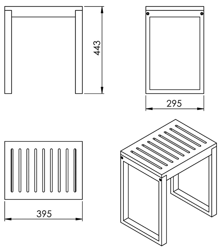 Gedy Gedy, HIMALAYA koupelnová židle, 39,5x44,3x29,5cm, bambus, 3072