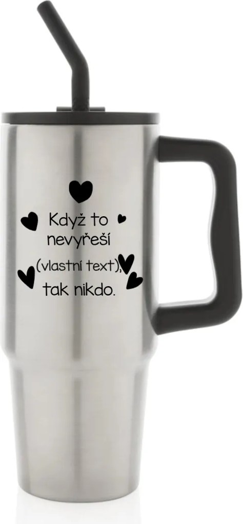 Personalizovaná nerezová termoska s barevným víčkem - když to nezvládne … tak nikdo