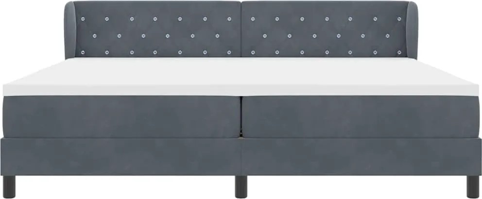 Postel s boxspringem s matrací Tmavě šedá 200 x 200 cm samet 3340353