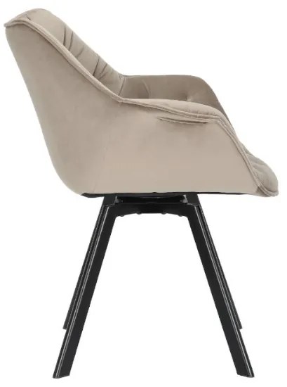 Designová otočná židle Kiara šampaňský samet