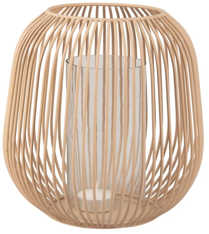 Světle hnědá stolní lucerna PT LIVING Lantern, výška 21 cm