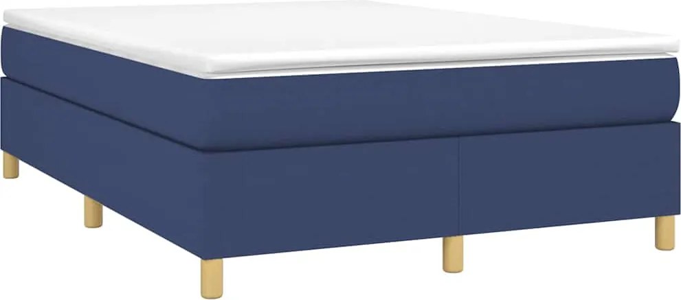 Rám postele s boxspringem modrý 140 x 190 cm textil 3120959