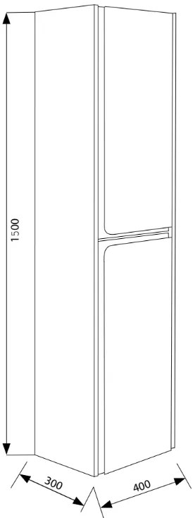 Lavedo Stella Antracit 40 vysoká skříňka do koupelny Orientace: Pravá
