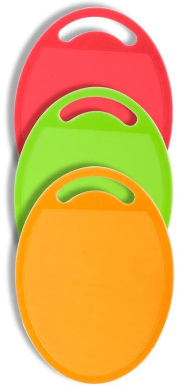 BANQUET Sada plastových krájecích prkének 3KS - tvar ovál Cullinaria Plastia Colore
