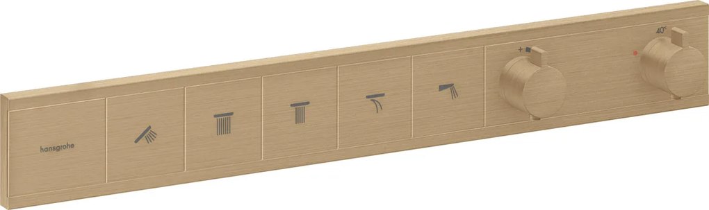 Hansgrohe RainSelect, podomítkový termostatický modul pro 5 spotřebičů, kartáčovaný bronz, HAN-15384140