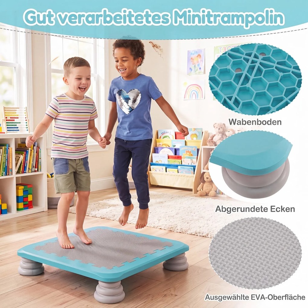 Costway Mini trampolína pro děti 65 cm velký trampolína odrazový můstek
