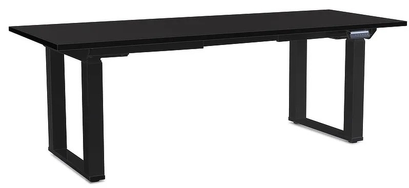 Výškově nastavitelný stůl OfficeTech Strong 200 x 80 cm, černá podnož, černá