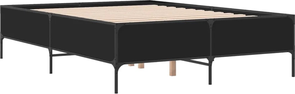Rám postele černý 140 x 190 cm kompozitní dřevo a kov 3279807