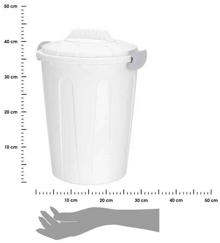 Odpadkový koš 23L s víkem bílý