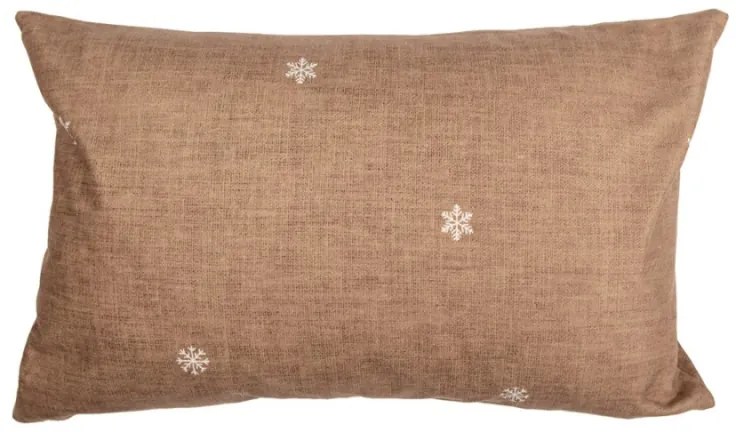 Hnědý obdélníkový povlak na polštář s motivem perníkových domečků Gingerbread Bliss – 30x50