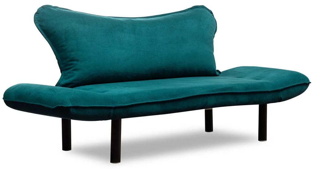 Designová rozkládací pohovka Wenda 140 cm petrolejová