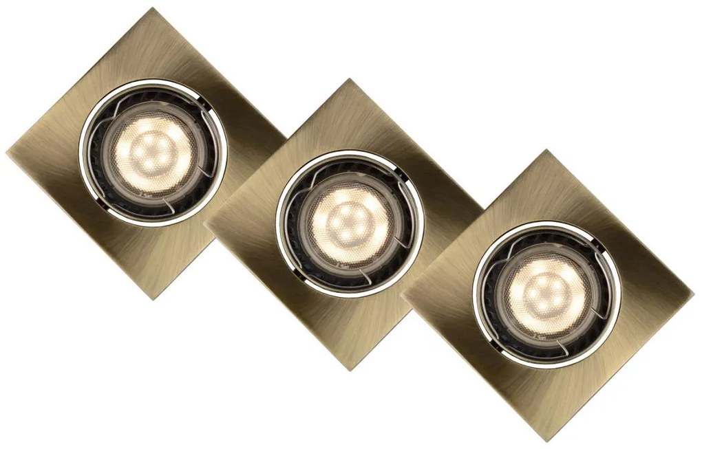 Lucide Lucide 11002/15/03 - SADA 3x LED podhledové svítidlo FOCUS 3xGU10/5W/230V bronz hranaté LC1083