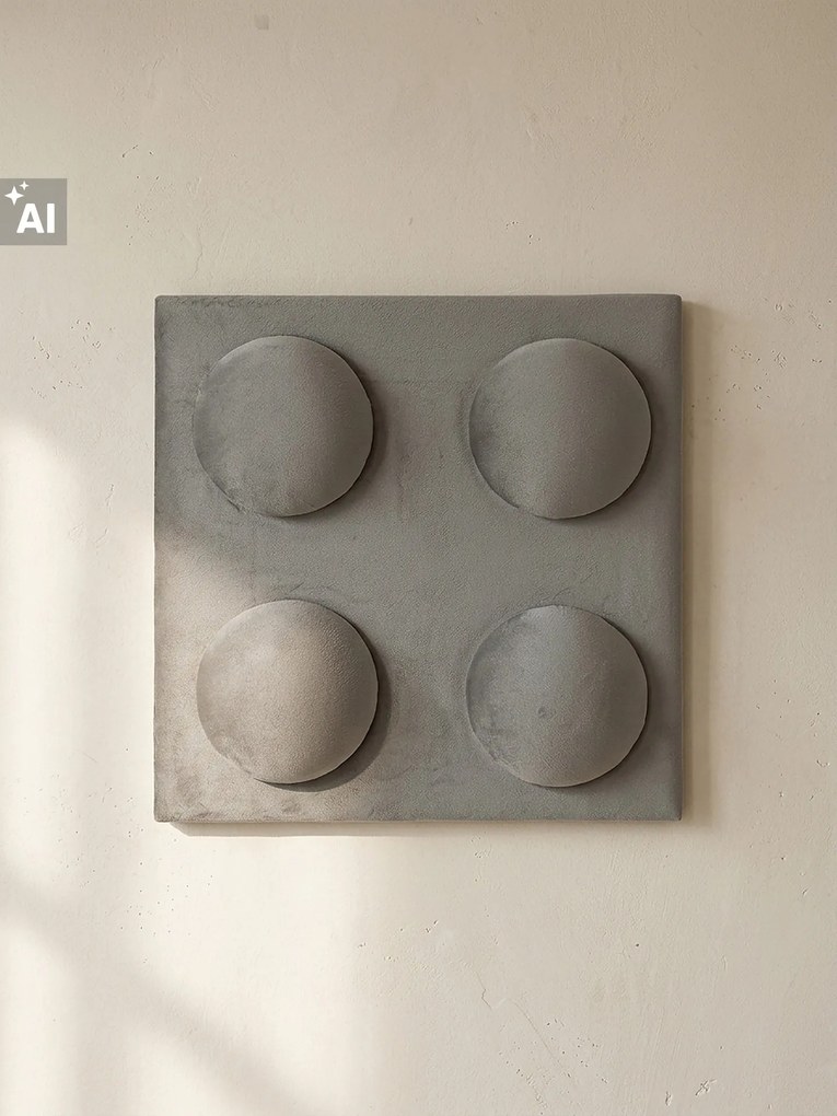 Sinsay - Sametový čalouněný panel ve tvaru kostky - šedá