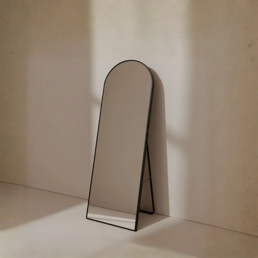 Velké stojací zrcadlo FRAM černé, 150 x 50 cm