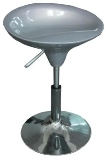 Barová židle KARMIN  | plast šedá, chrom